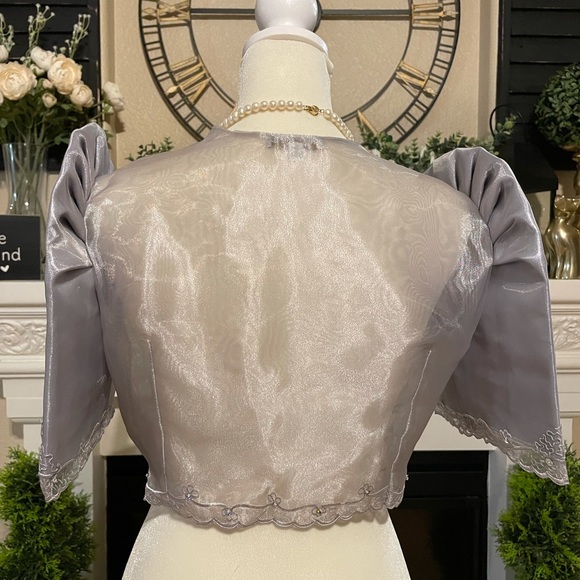 Dresses | Silver Gray Terno Sleeve Filipiniana Bolero | Poshmark